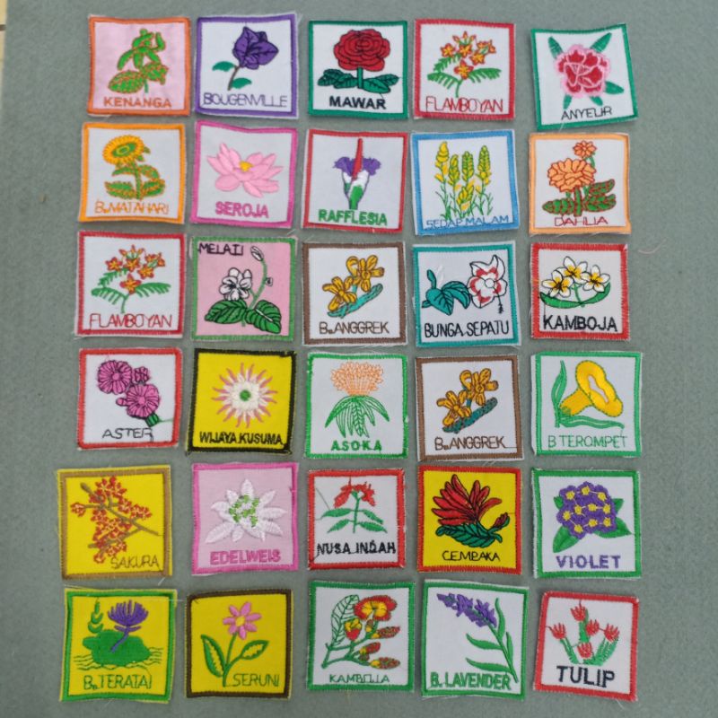 Jual Tanda Regu Pramuka Bordir Kelompok BUNGA | Shopee Indonesia