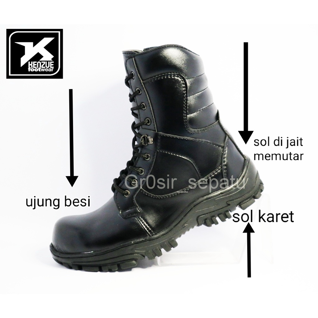 Jual SEPATU SAFETY BOOTS UJUNG BESI SIZE BESAR 43-47 POLISI TNI ...