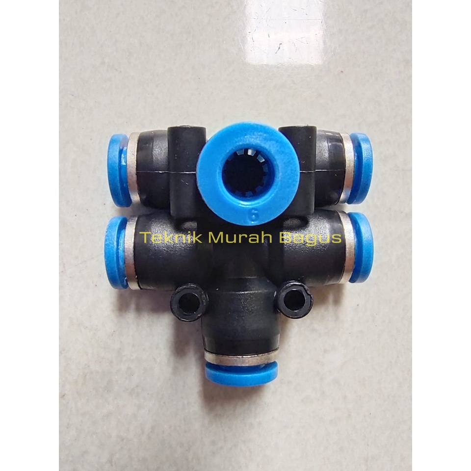 Jual Fitting Angin PE 6mm Straight Tee Connector Fitting Pneumatic PE ...
