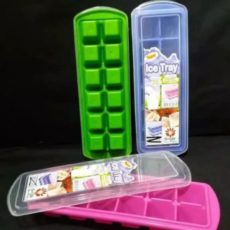 Jual Cetakan Es Batu Kotak + TUTUP Square ICE TRAY 140 SUNLIFE | Shopee ...