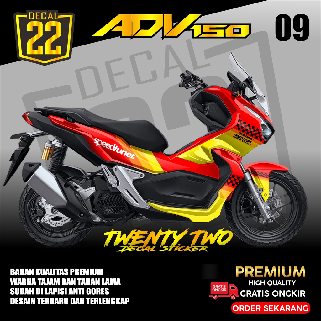 Jual Decal Sticker Fullbody Motor Honda ADV 150 kode 09 twenty two Podo ...