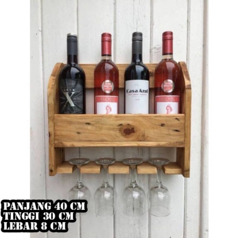 Jual rak wine / rak bir / rak minuman / rak gelas dinding / rak ...