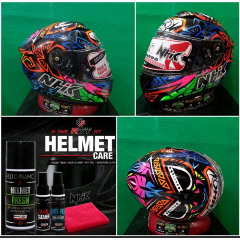 Jual NHK HELM GP PRIME GP EDITION REMY#TRIBE|BLACK GLOSSY| DOUBLE VISOR ...