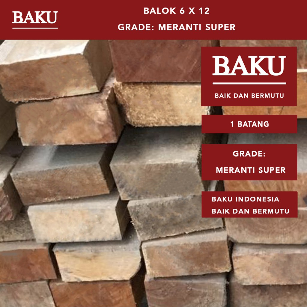 Jual Kayu Balok 6 x 12 Meranti Super | Shopee Indonesia
