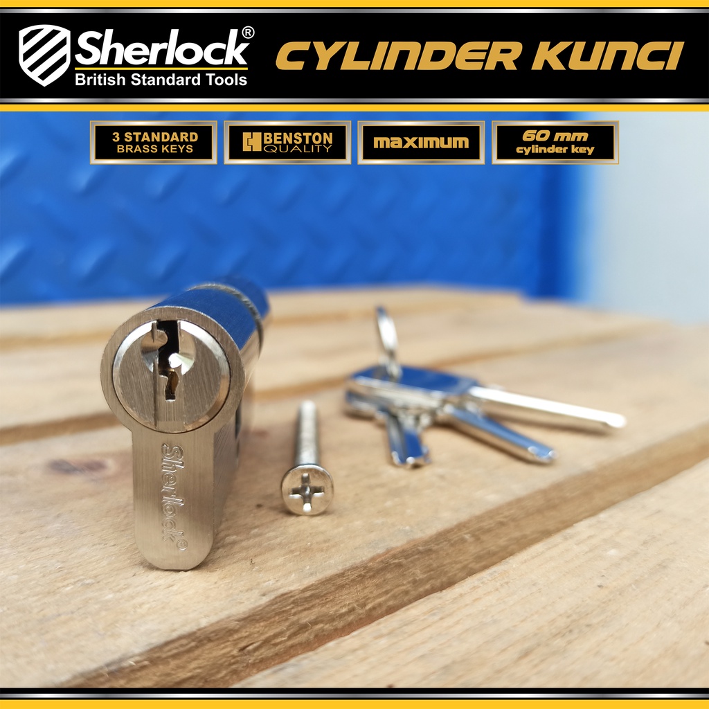 Jual Silinder Kunci Pintu Standard Brass Sherlock 60 mm | Shopee Indonesia