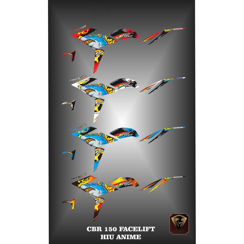 Jual Striping CBR 150 CC - Stiker Decal cbr 150R facelift hiu anime ...