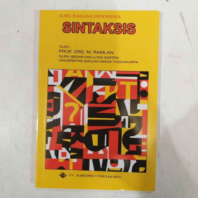 Jual ILMU BAHASA INDONESIA SINTAKSIS PROF DRS M.RAMLAN | Shopee Indonesia