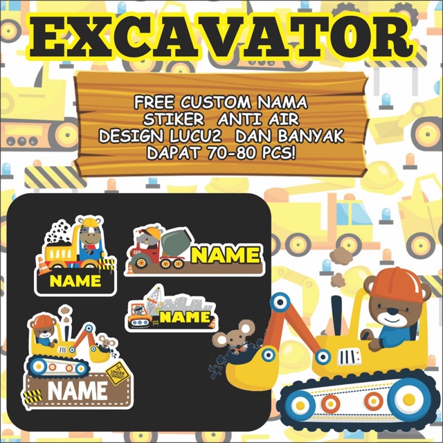 Jual STIKER NAMA / STICKER NAMA EXCAVATOR/ LABEL NAMA | Shopee Indonesia