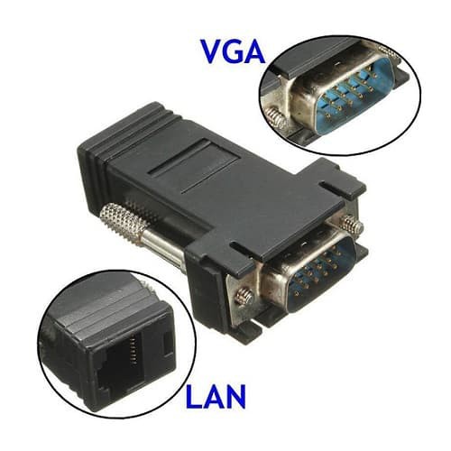 Jual VGA Extender Male to LAN CAT5 CAT6 Network Cable Adapter | Shopee ...