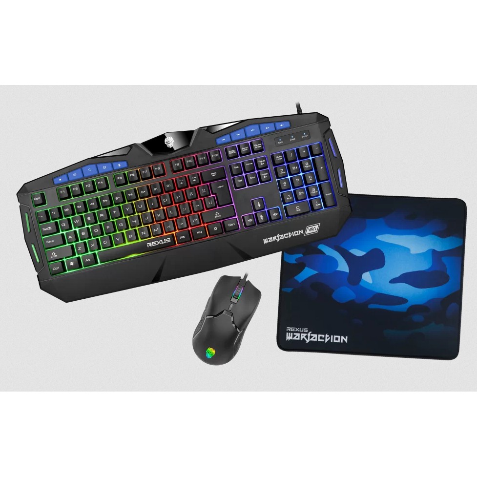 Jual REXUS Warfaction VR1 Keyboard Mouse Gaming Kit COMBO | Shopee ...