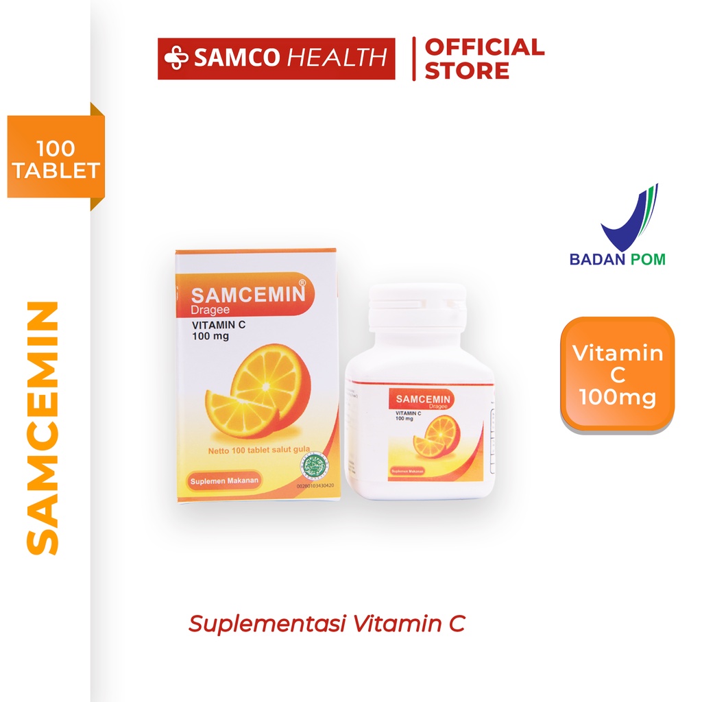 Jual Samco Samcemin Botol | Vitamin C 100mg | 100 Tablet | Shopee Indonesia