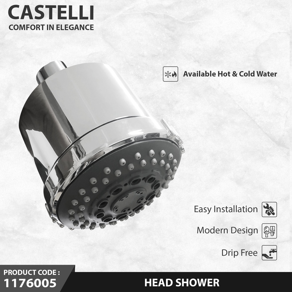 Jual Kepala Shower Castelli Head Shower 5 Function - 1176005 | Shopee ...
