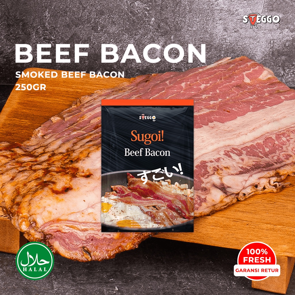 Jual 250 gram / SUGOI Beef Bacon by STEGGO | Shopee Indonesia