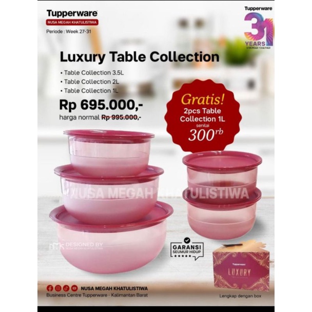 Jual Table collection set tupperware | Shopee Indonesia
