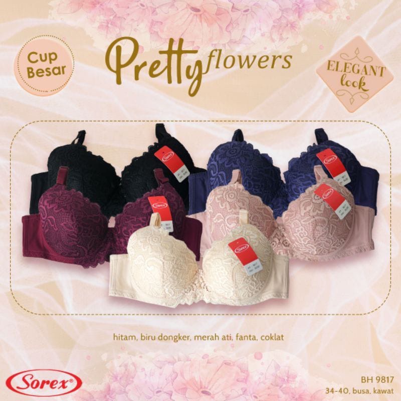 Jual SOREX 9817 BRA Busa Ada Kawat Cup Besar big Cup Jumbo Warna Hitam ...