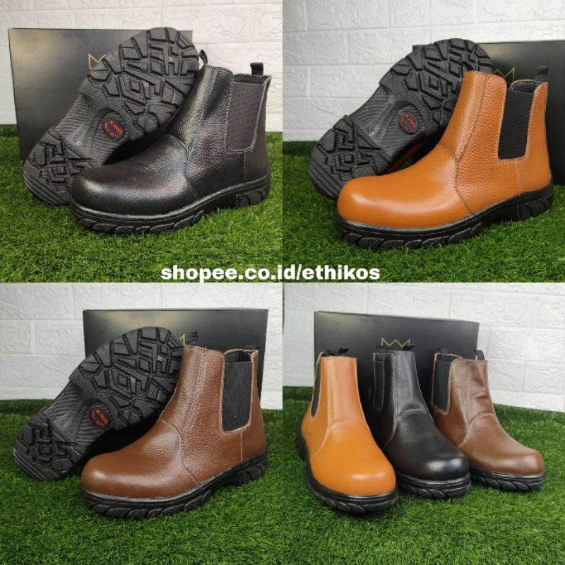 Jual Sepatu Safety King Booth Slip On W51 Kulit Asli Ujung Sepatu Ada ...