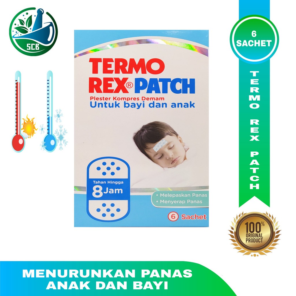 Jual Termo Rex Patch - Termorex - Plester kompres demam untuk bayi dan ...