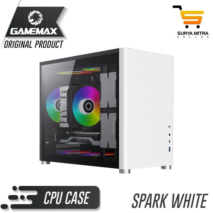 Jual GameMax Spark White M-ATX Desktop Gaming Computer Case | Shopee Indonesia