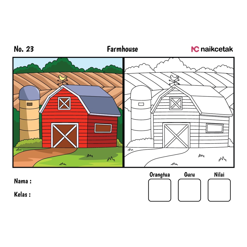 Jual GAMBAR & SKETSA MEWARNAI - TEMA FARM ANIMALS | Shopee Indonesia