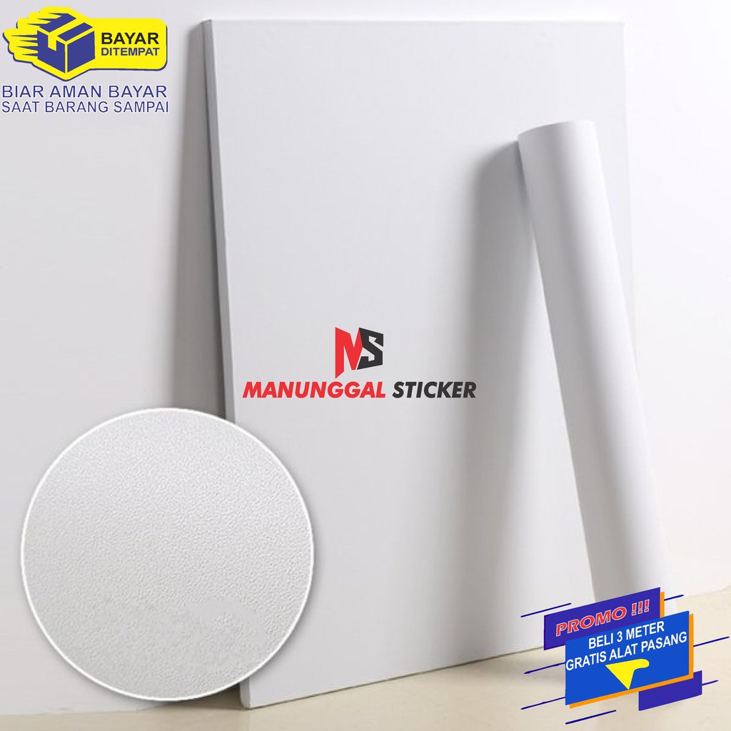 Jual WALLPAPER STICKER PUTIH MATTE/DOFF UNTUK DEKORASI FURNITURE DAN ...