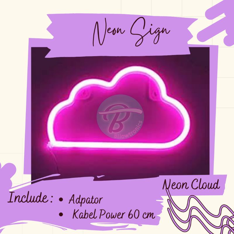 Jual Neon Sign Cloud/Awan Tinggi 30 cm | Shopee Indonesia