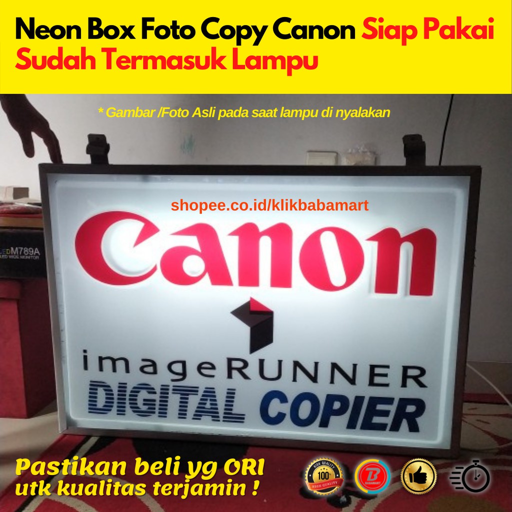 Jual NEON BOX FOTO COPY CANON SUDAH TERMASUK LAMPU TINGGAL COLOK SIAP ...