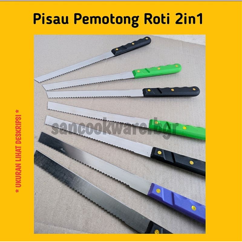 Jual Pisau Roti 2 in 1 Pisau Dapur Bergerigi Double Sided Blade ...