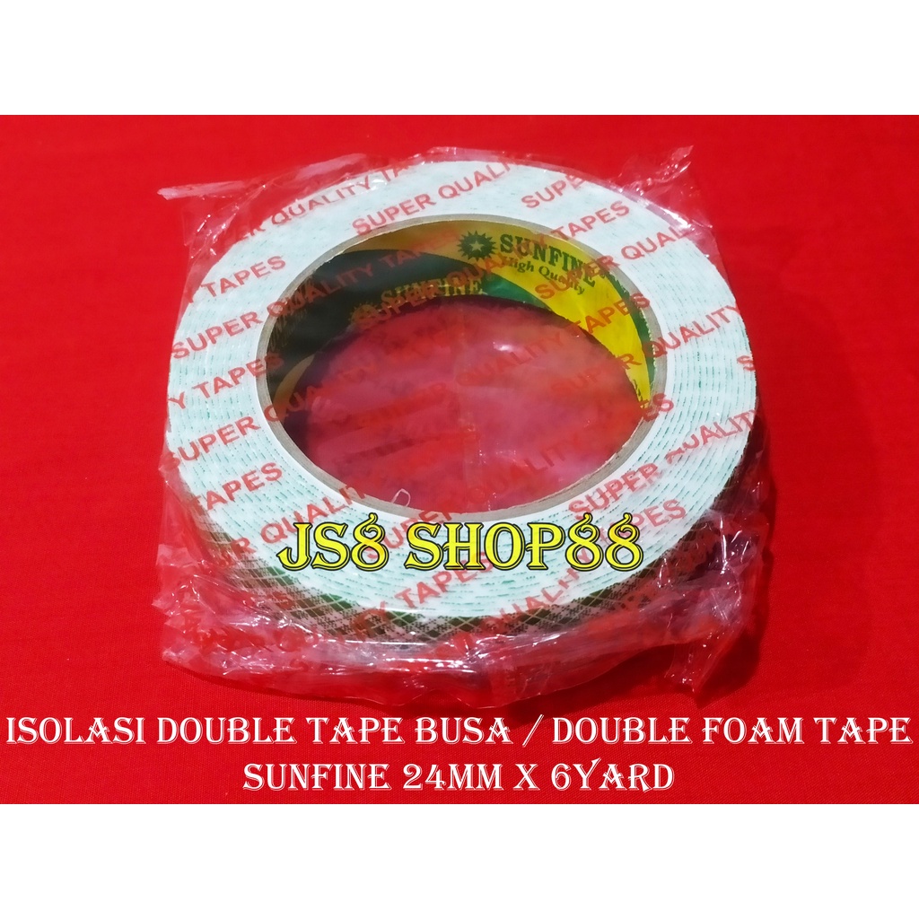 Jual ISOLASI DOUBLE TAPE BUSA BATIK 24MMx6YARD / DOUBLE TAPE BUSAH FOAM ...