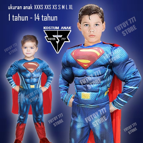 Jual kostum anak superman baju super man anak super hero superhero ...