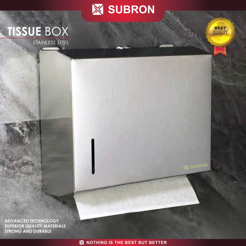 Jual SUBRON Tissue Box Stainless Kotak Besar Kunci Tempat Wadah Tisu ...