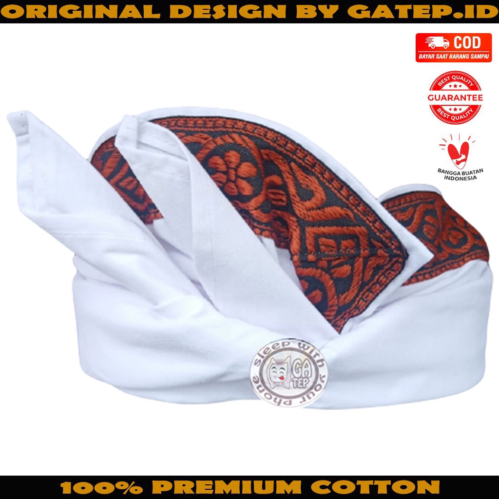Jual Udeng Bali Putih Polos Setengah Jadi Lis Ukiran Bunga / Ikat ...