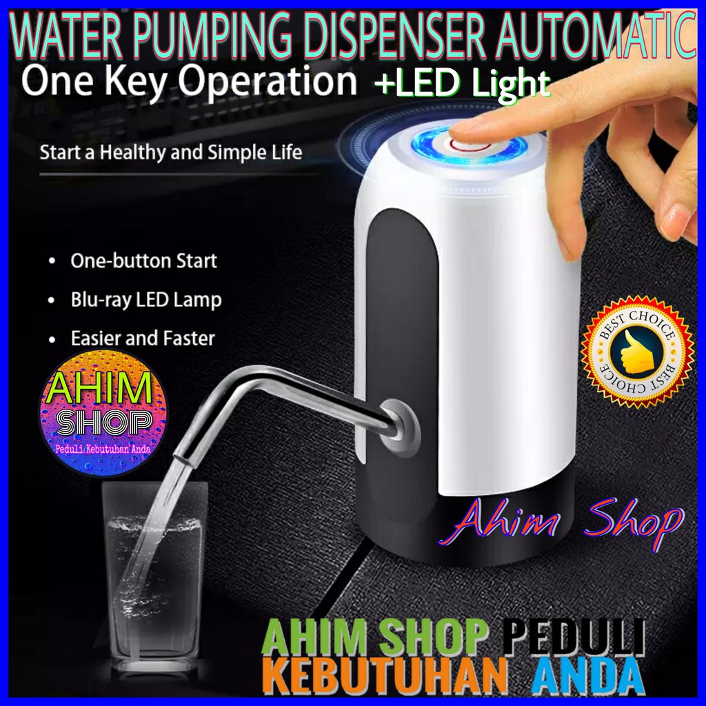 Jual Water Pumping Dispenser LED Light Pompa Air Minum Galon USB+Lampu Elektrik Otomatis ...