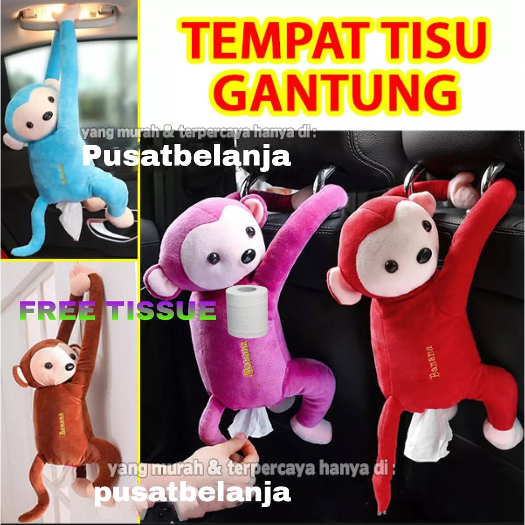 Jual Tempat Kotak Tisu Tissue Gantung Monyet- Karakter Boneka Monyet ...