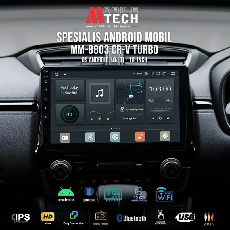 Jual Headunit Android Mtech 9 Inch OEM Honda Crv Plug & Play Original | Shopee Indonesia
