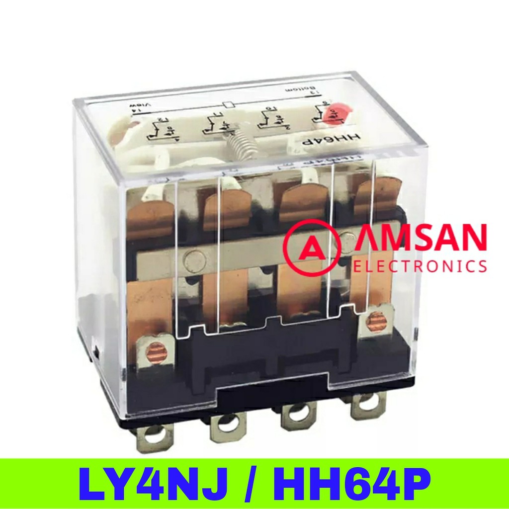 Jual Relay LY4N 4NO 4NC 4X10A dengan LED indikator 14 pin | Shopee ...