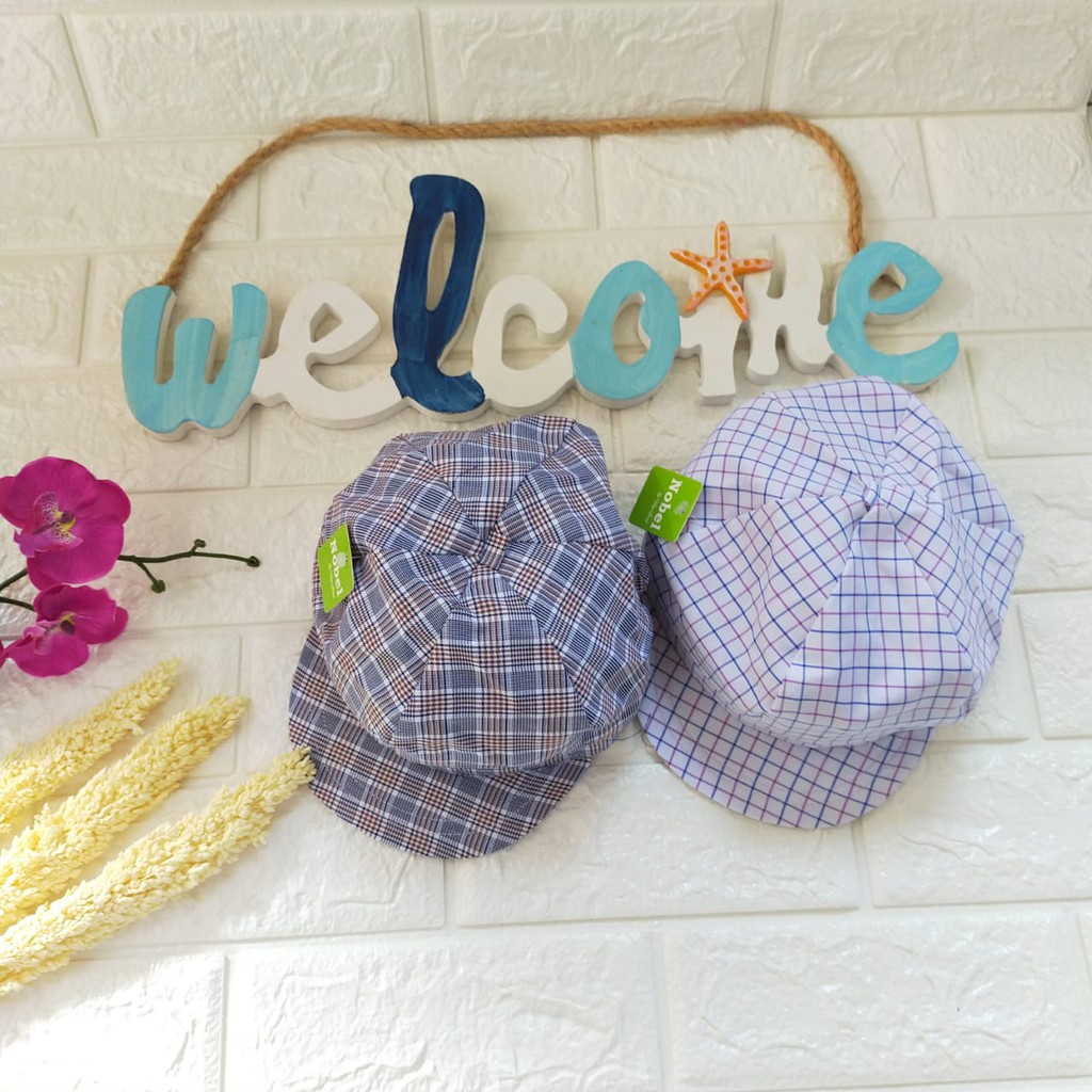 Jual Topi pet apollo anak motif kotak murah | Shopee Indonesia