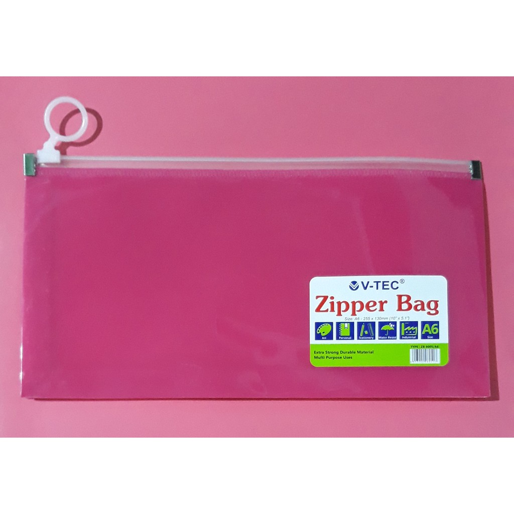 Jual Map Zipper Bag A6/Folio F4 V-TEC/Map plastik Snile Folder/ model L ...