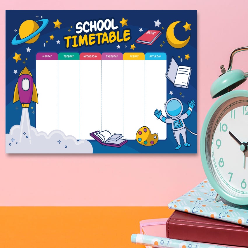 Jual Poster jadwal pelajaran school timetable Untuk anak poster dinding ...