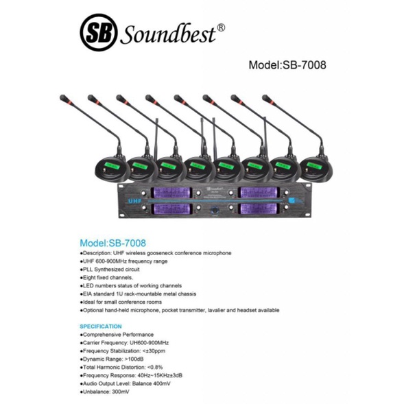 Jual mic conference microphone meja wireless soundbest SB 7008 | Shopee ...