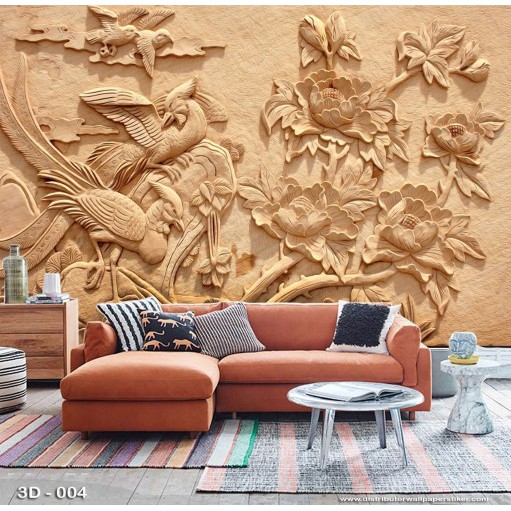 Jual Wallpaper 3D Custom Pahatan Relief Ukiran Last Supper Bunga ...