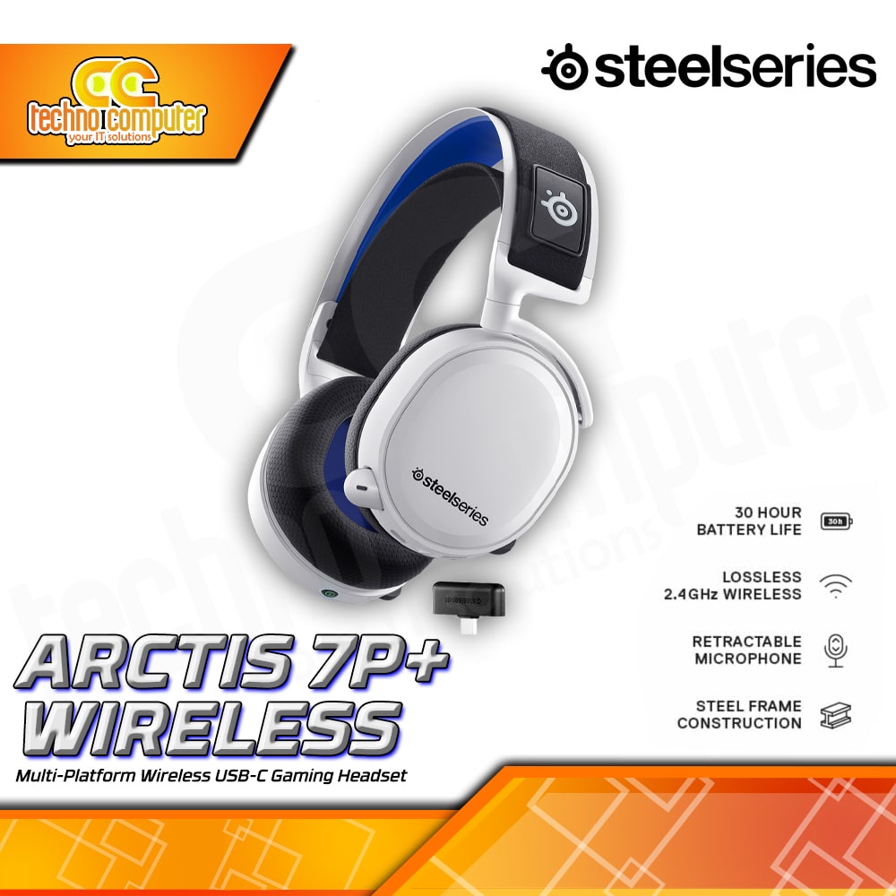 Jual HEADSET STEELSERIES Arctis 7P+ Wireless White - Gaming Headset | Shopee Indonesia