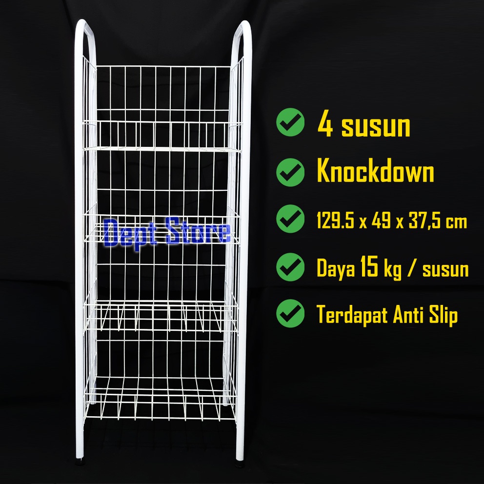 Jual (Gosend) Rak Display Jaring Chiki 4 Susun - Tempat Snack | Shopee ...