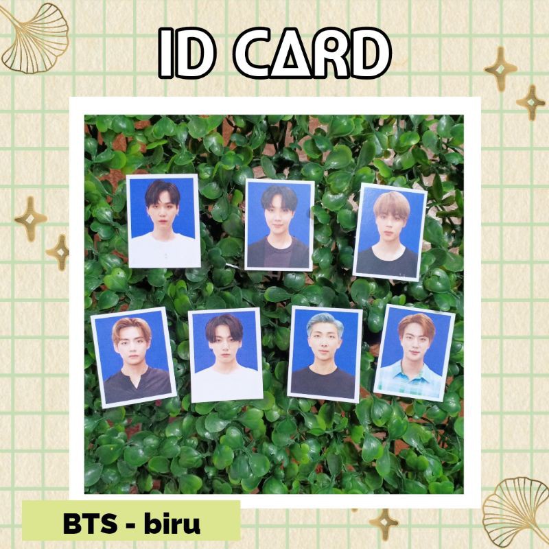 Jual 7 pcs - (READY STOCK) FOTO NIKAH BTS LATAR BIRU ID CARD BTS ...