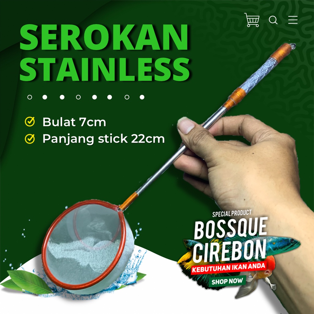 Jual Serokan Ikan Cupang Stainless Bulat 7cm variasi handle Seser ...
