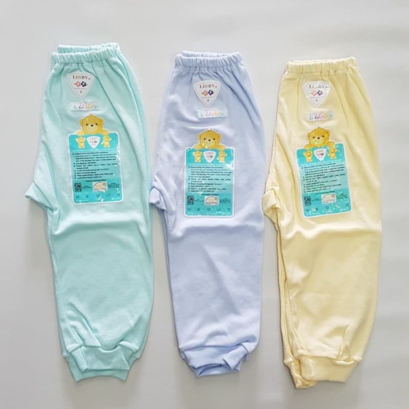 Jual LIBBY Celana Panjang Buka Kaki Polos Warna/Putih isi 3 pcs ...