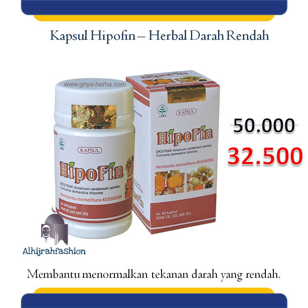 Jual Herbal Kapsul Hipofin Herbal Darah Rendah Herbal Hipotensi Griya ...