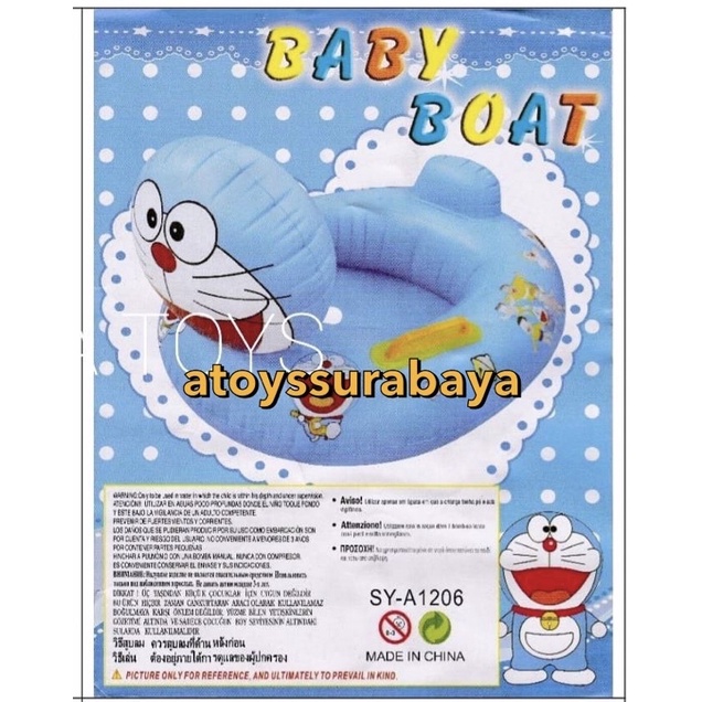 Jual FLOAT BAN RENANG PELAMPUNG BABY BOAT DORAEMON IMPOR HANDLE ...