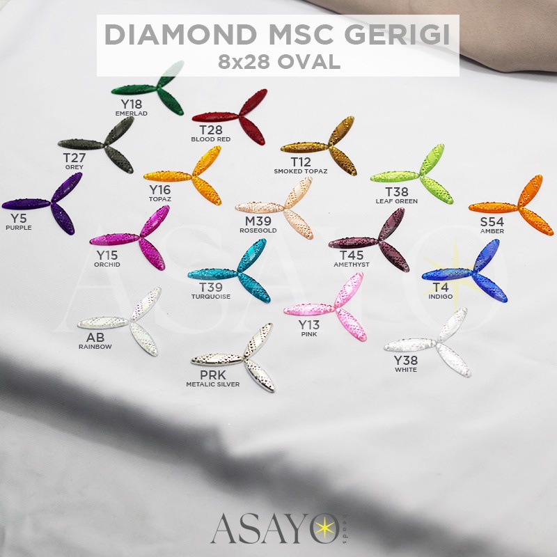 Jual Diamond MSC 8x28 Oval Banyak Warna Rosegold Amber isi 500pcs ...