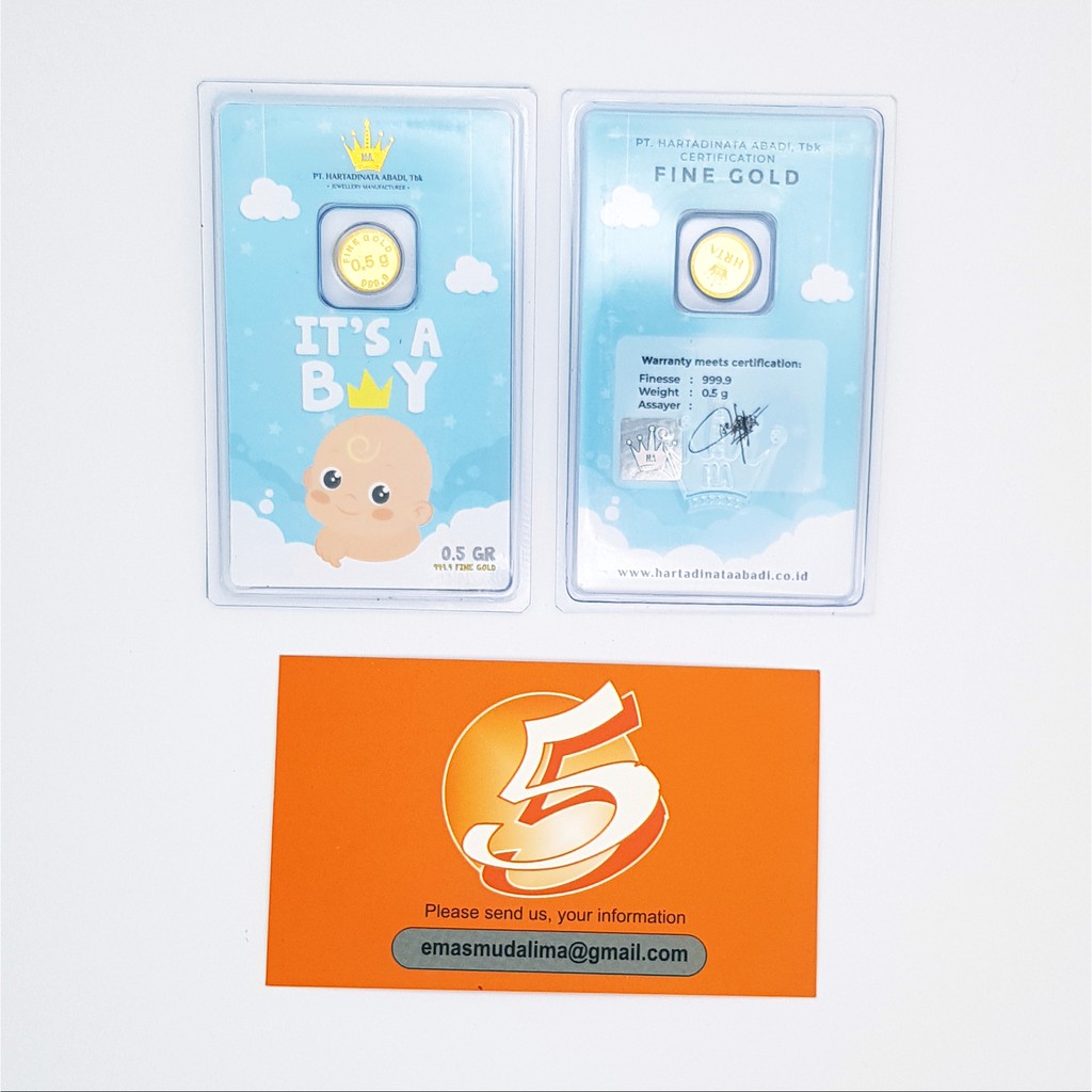 Jual Emas Logam Mulia Hartadinata Edisi Baby Boy 0,5 0.5 Gram Gift ...