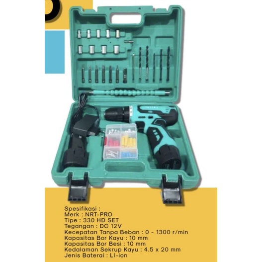 Jual NRT PRO Bor Cas 10mm 12V NRT 330 HD Best Seller | Shopee Indonesia
